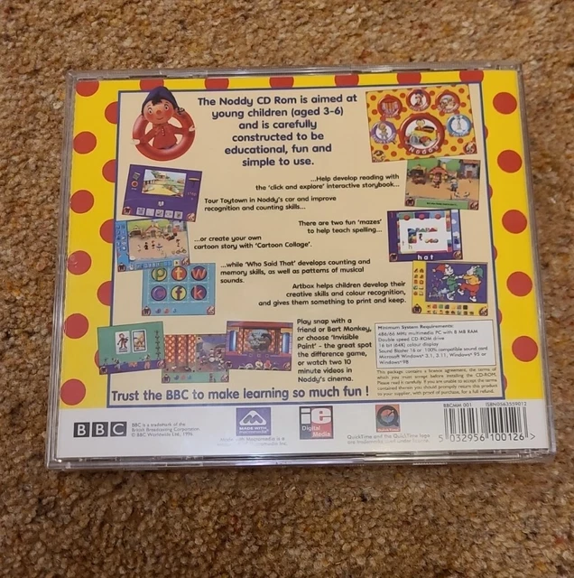 NODDY CD-ROM PC Game BBC Children Kids Early Years Counting Reading ...