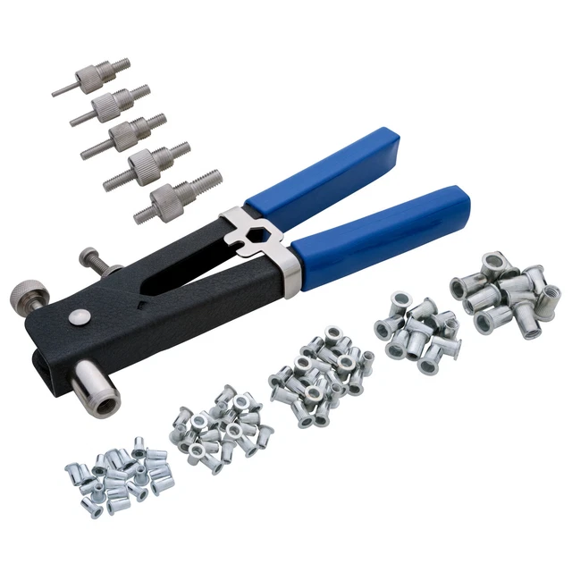 NUT RIVETER KIT Threaded Rivet Rivnut Insertion Tool Riveting Gun M3-M8 ...
