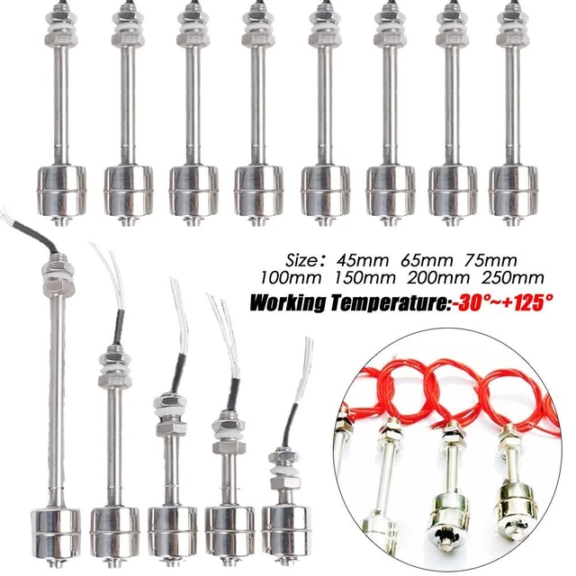 LIQUID WATER LEVEL Sensor Stainless Steel Tank Pool Flow Sensors Float ...