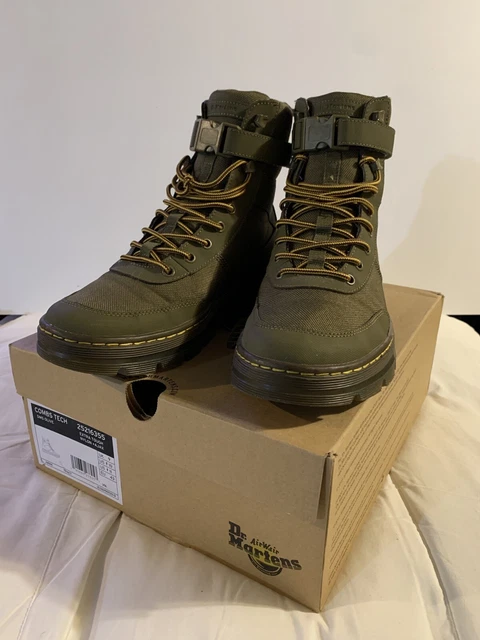 DR. DOCS MARTENS Doc Mens Combs Tech Utility Lace Up Olive Boots Size ...