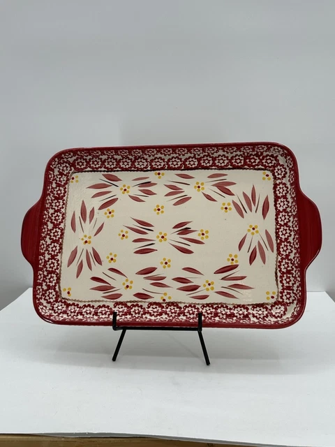 TEMP-TATIONS TARA OLD World Red Rectangle Casserole/Serving Dish 13” X ...
