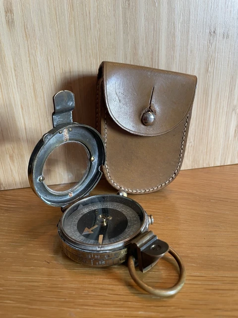 ANTIQUE WW1 BRITISH Army Military Brass Marching Compass Verners VII ...
