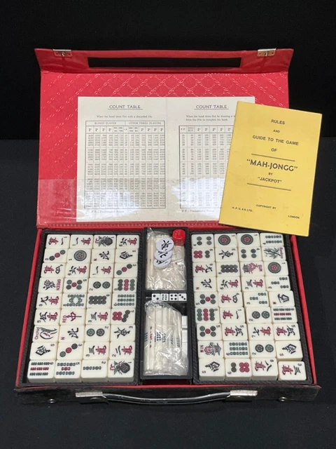 VINTAGE MAH-JONGG GAME Set by Jackpot H.P. Gibson & Sons Ltd. c.1950's ...