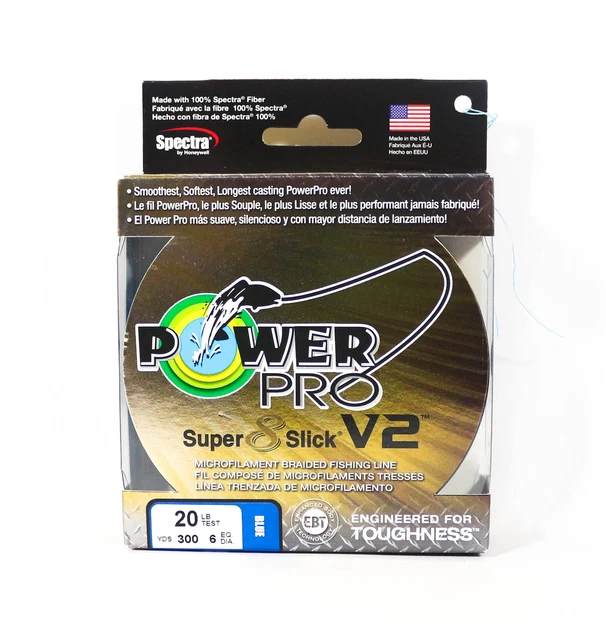 POWER PRO SUPER 8 Slick Version 2 Spectra Ligne 20lb by 300yds Blue ...