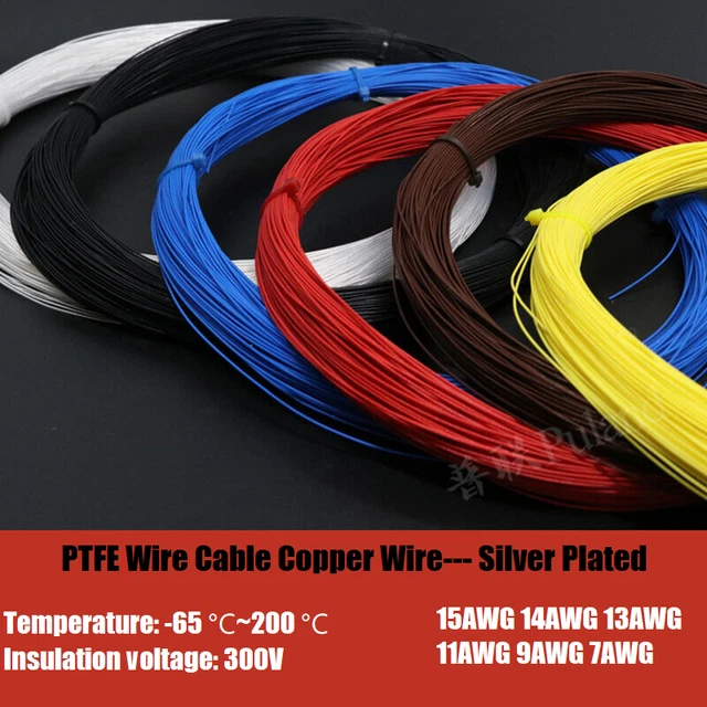 7AWG-15AWG PTFE SILVER Plated Copper Cable 1.5mm²~10mm² Flexible ...