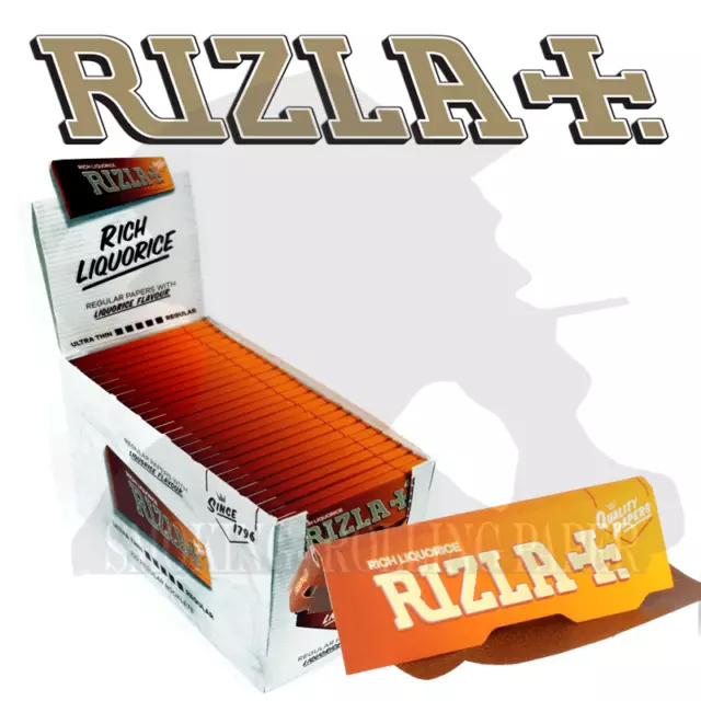 CARTINE RIZLA LIQUORICE CORTE Liquirizia ROLLING PAPERS 50 BOOKLETS £26 ...