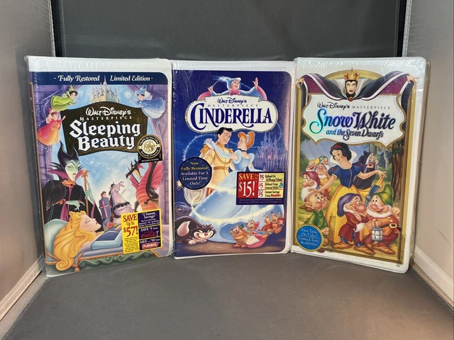 DISNEY SEALED MASTERPIECE Collection VHS SNOW WHITE CINDERELLA SLEEPING ...