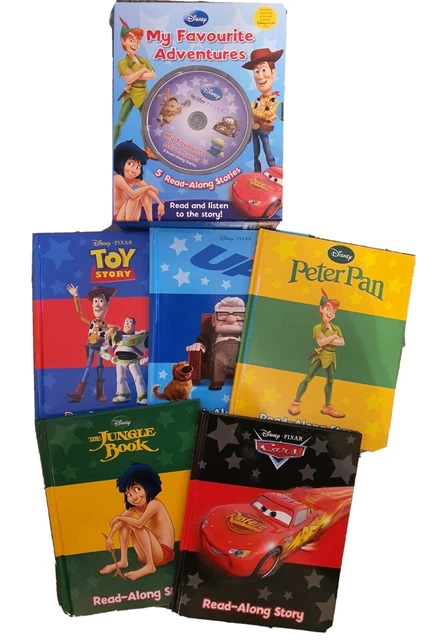 DISNEY PIXAR MY Favourite Adventures set of 5 Read Along books plus CD ...
