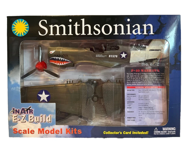 SMITHSONIAN INAIR E-Z Build Model Kit - P-40 Warhawk - 1:48 Scale $21. ...