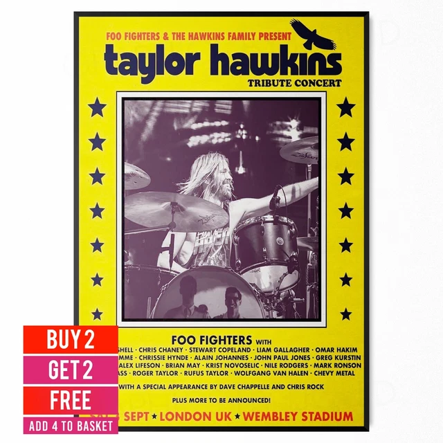 TAYLOR HAWKINS TRIBUTE Concert Promo Event Wembley Gift Poster Print ...