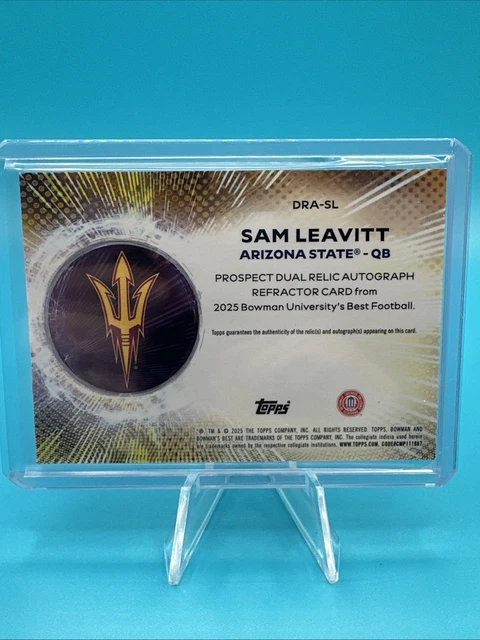 2025 BOWMAN UNIVERSITY'S Best SAM LEAVITT Dual Relic Patch Auto Player ...