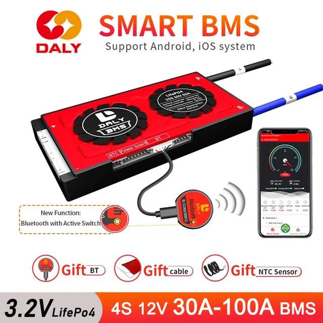 DALY SMART BMS LiFePo4 4S 12V 30A~100A Common Port with Balance Bluetooth Module £38.90 ...