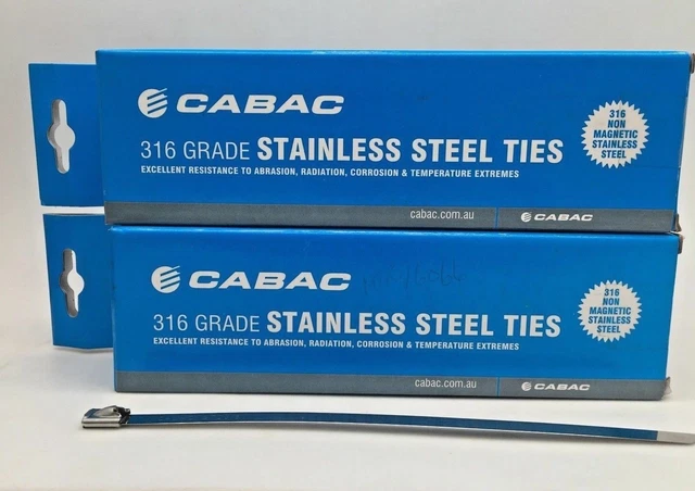 CABAC SST200-HD-316S STAINLESS Steel 316 Standard Tie 200x7.9mm Heavy Duty x100 EUR 69,86 ...