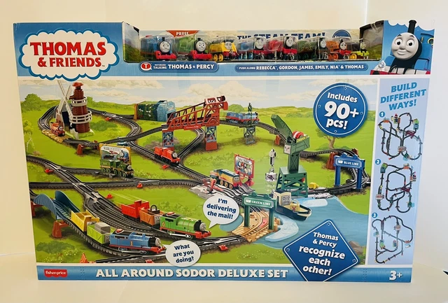 THOMAS & FRIENDS All Around Sodor Deluxe Train Set Fisher Price 90 ...