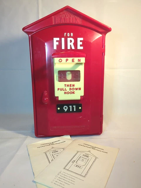 VTG RANDIX FIRE House Box Telephone Wall Mount Push Button With Owners ...