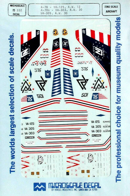 1/72 MICROSCALE USN US Navy A-7 Corsair Decals $6.00 - PicClick AU