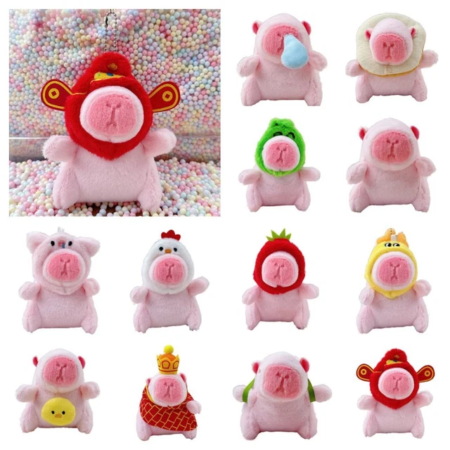 TOY PLUSH CAPYBARA Doll Pink Cartoon Capybara Doll Gift Keychain ...