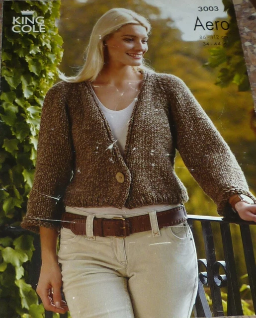 KING COLE AERO Knitting Pattern Lady's Short & Long length Cardigans No ...