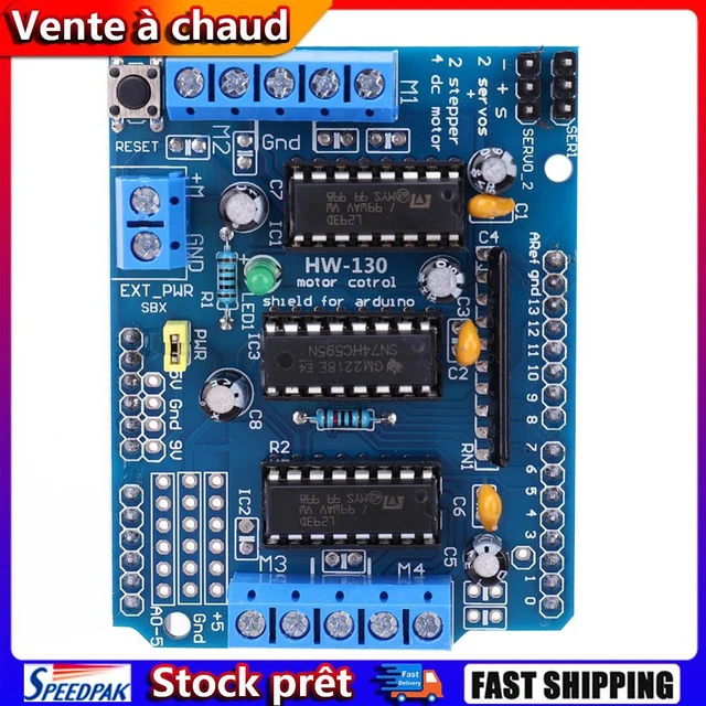 L293D DC MOTOR Drive Shield Stepper 4.5-36V 4CH Motor Control Shield ...