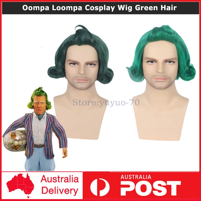 CHARLIE AND THE Chocolate Factory Oompa Loompa Cosplay Wig Green Hair ...