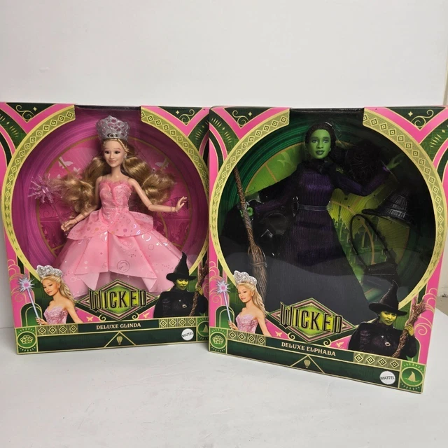 MATTEL WICKED TWO Set Deluxe Glinda And Elphaba Doll Set New In Box URL ...