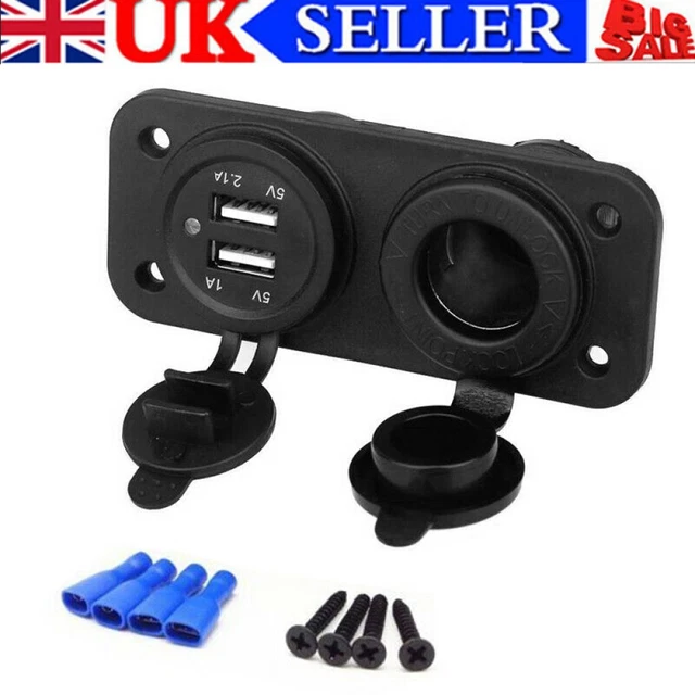 FOR CAMPER VAN Caravan Motorhome Dual USB Port Socket Charger 12V 24V ...