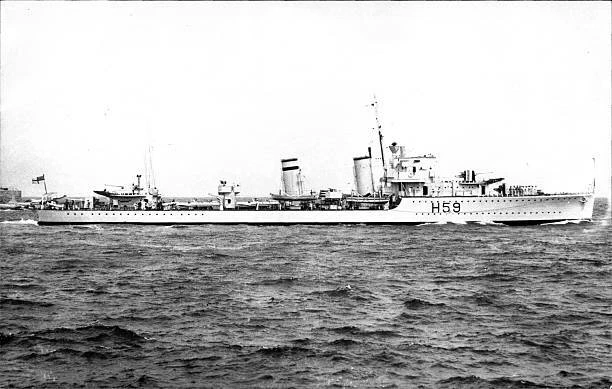 BRITISH ROYAL NAVY Battleship Destroyer HMS Gallant SHIPPING NAVAL OLD ...