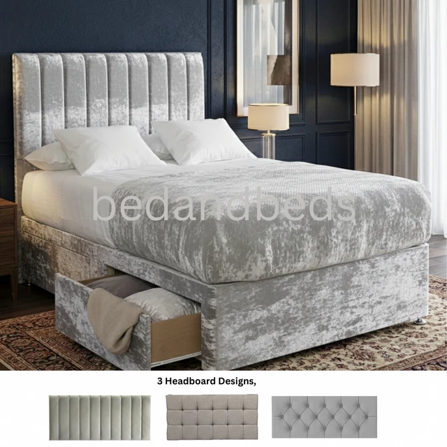 ORTHOPAEDIC DIVAN BED FULL SET WITH MATTRESS WITH HEADBOARD 2FT 3FT 4FT ...