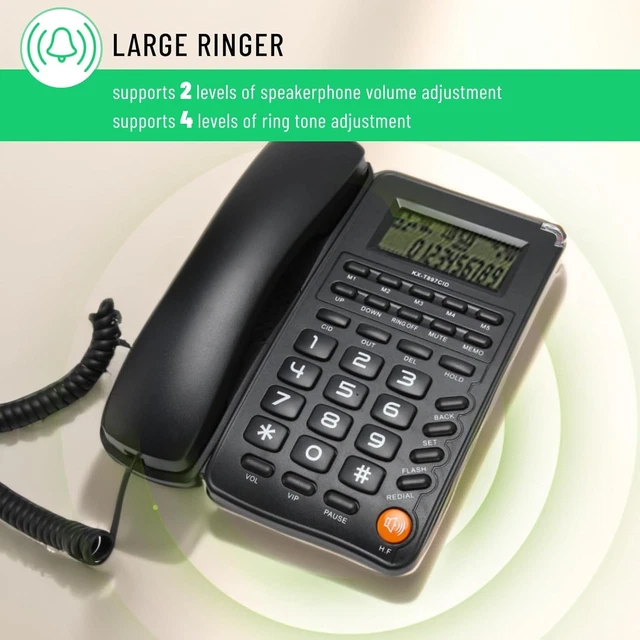 BIG BUTTON CORDED Landline Phone for Elderly, House Phone, Ringer or ...