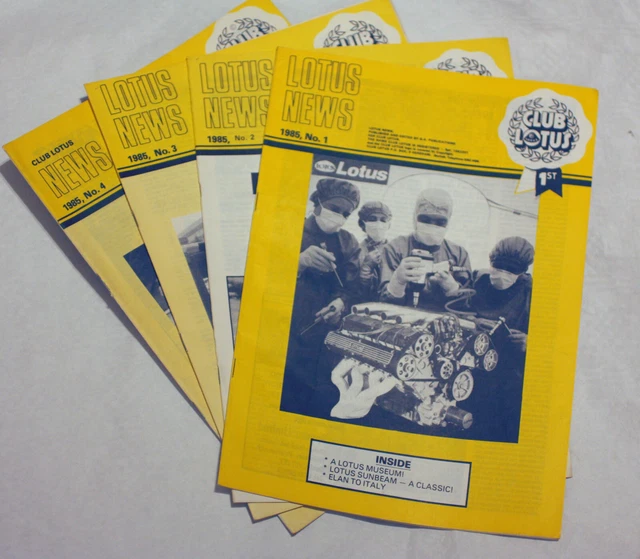 CLUB LOTUS MAGAZINES Set of four 1985 £4.95 - PicClick UK