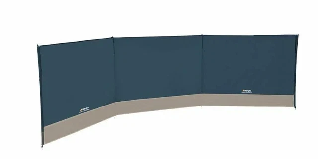 VANGO FAMILY WINDBREAK 4.35m x 1.2m in Blue Steel Poles Robust Complete ...