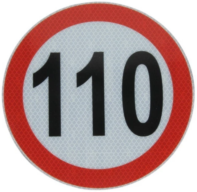PANNEAU 110 KM/H Vitesse Warn-Aufkleber Camion Remorque Réfléchissant ...