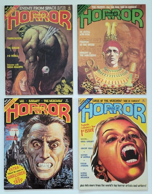 THE HOUSE / HALLS OF HORROR HAMMER MAGAZINE LOT: ISSUES 1 21 22 23 ...