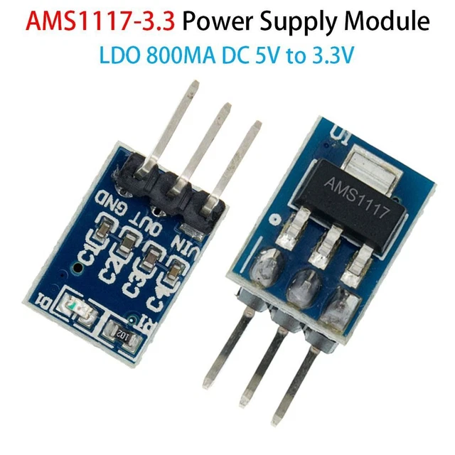 MODULE 5V TO 3.3V AMS1117-3.3 Step-Down Board Power Supply Module LDO 800MA EUR 4,14 - PicClick FR