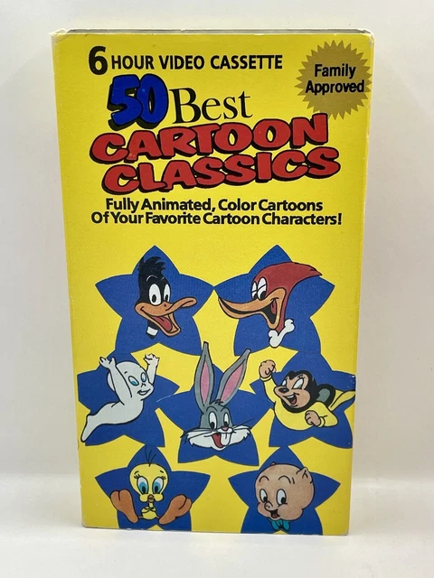 50 BEST CARTOON Classics- Vhs Video Tape- 6 Hour Casper Popeye! + Rare ...