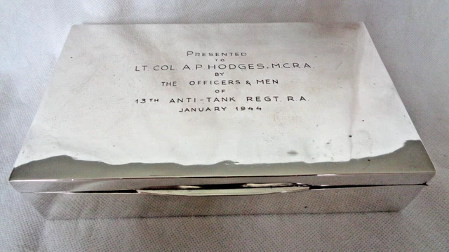 MILITARY WORLD WAR Ii Anti Tank Royal Artillery 1944 Solid Silver ...