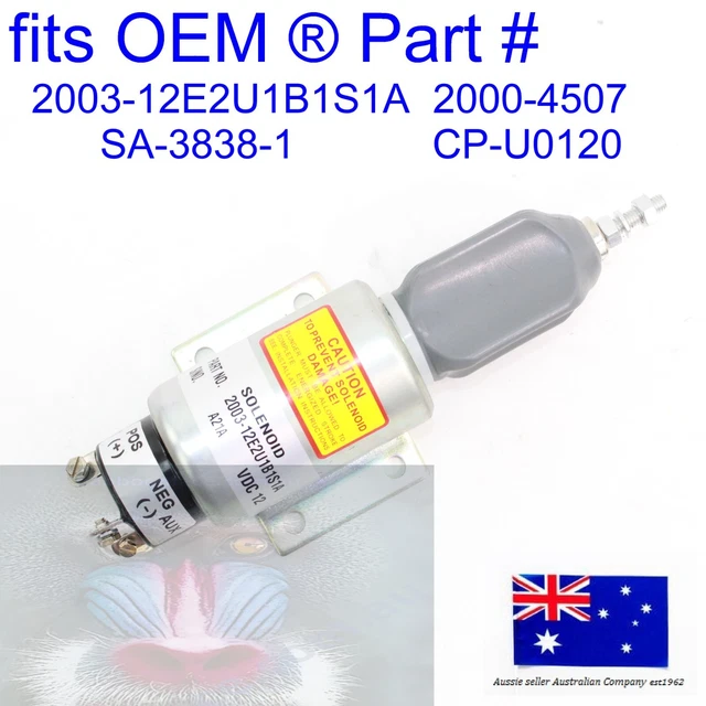 DIESEL FUEL SHUT Off Flame Out Solenoid Cummins Perkins Woodward Yanmar ...