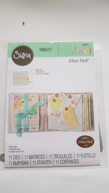SIZZIX THINLITS DIES By Eileen Hull 11/Pkg-Card Waterfall & Tags -665154 £9.90 - PicClick UK