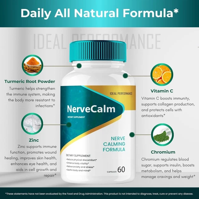 NERVE CALM BLOOD | 60-Capsule Premium Formula for Healthy Circulation ...