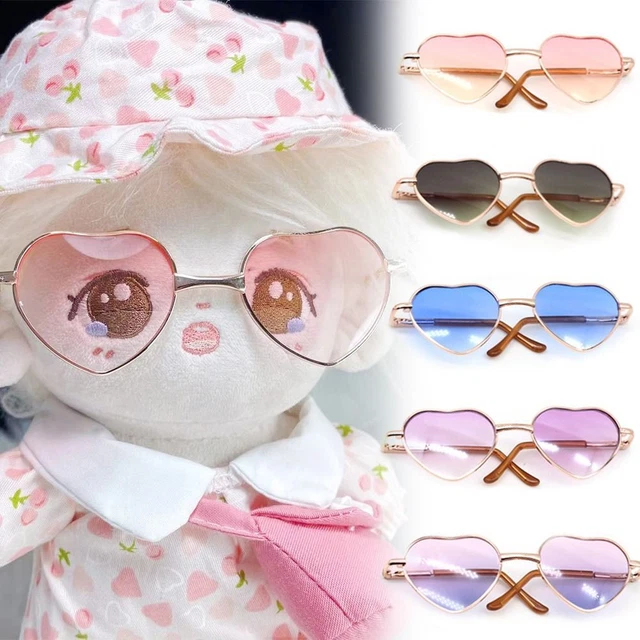 Glasses Clothes For 15~20cm Dolls Cute Heart Frame Plush Doll