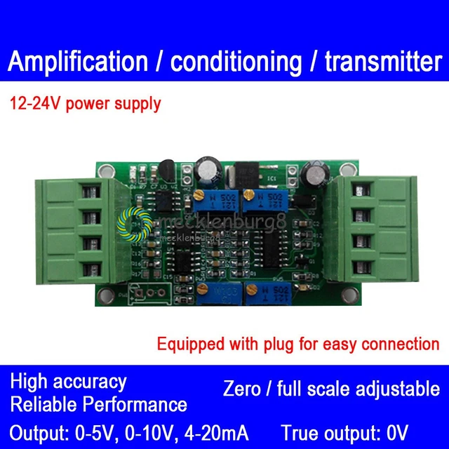 NEW DC 0-5V 0-10V 4-20mA Load Cell Sensor Transmitter Signal Amplifier ...