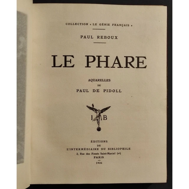 LE PHARE - P. Reboux, Aquarelles P. De Pidoll - 1926 Ed. Num. EUR 198 ...