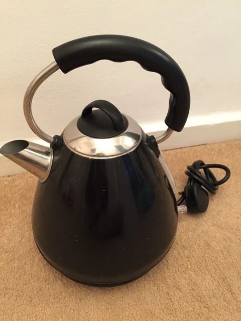 GEORGE HOME KETTLE Black Pyramid Hot Water To 3300W Metal Kitchen ...