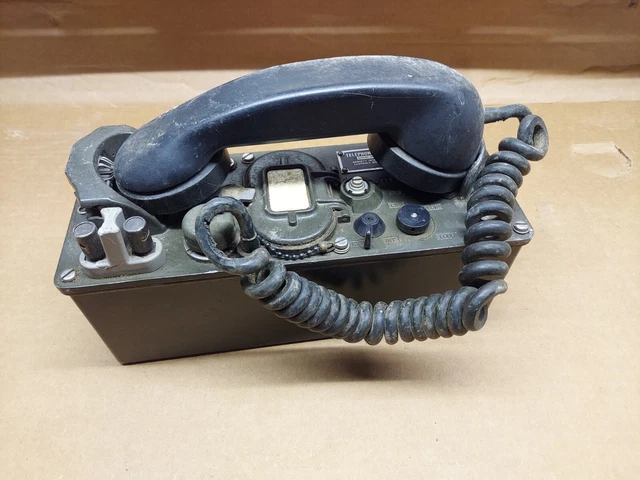VINTAGE US ARMY Field Telephone Set TA-312/PT Military Radio Phone USA ...