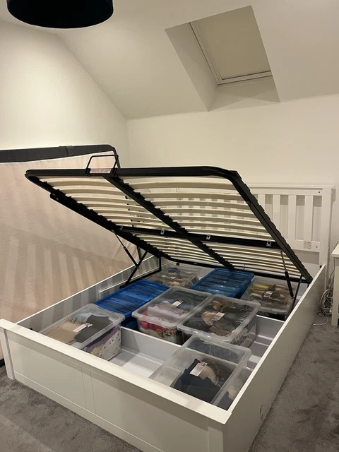 KING SIZE WHITE Wooden Ottoman Bed Frame £1.17 - PicClick UK