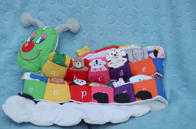 CATERPILLAR ALPHABET PUPPET Learning Toy Wall Hanging or sit on shelf £ ...