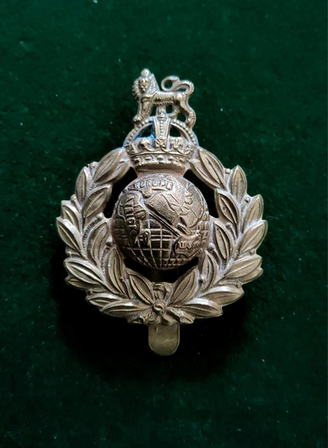 GENUINE WW2 ROYAL Marine Commando Brass Cap Badge British Military ...