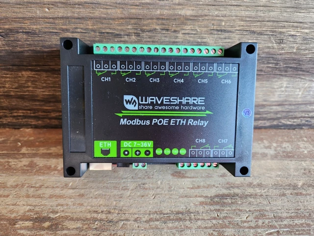 WAVESHARE 8-CH ETHERNET Relay Module, Modbus RTU/Modbus TCP Protocol ...