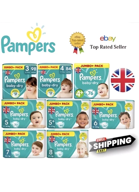 PAMPERS BABY-DRY OVERNIGHT Nappy Nappies Diapers Sizes 3-8 6-17+ kg ...