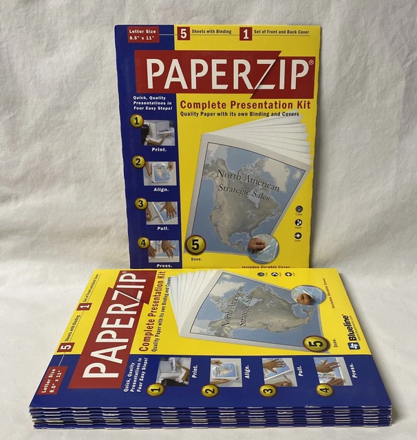 LOT OF 9 PaperZip Complete Presentation Kit 5 Sheets Binding Back ...